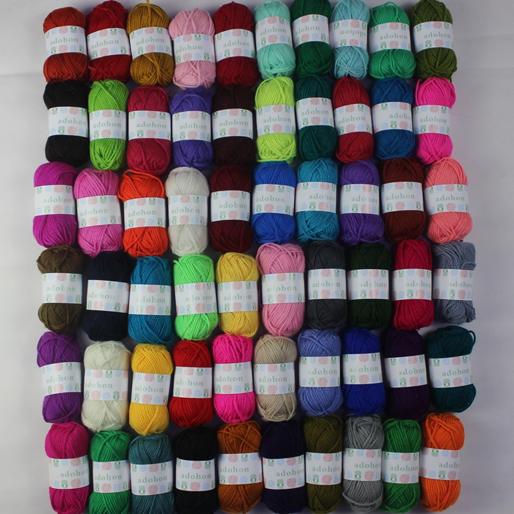 Adohon 25g 43 yard Acrylic Yarn Assorted Colors Sk... – Grandado