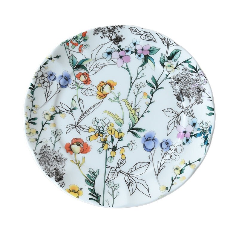 European Ceramic Plates Flowers Decorative Dinner ... – Grandado