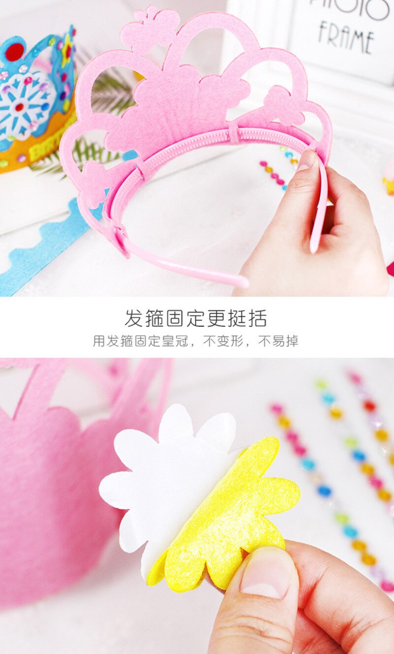 DIY Girls Craft Toys Sequins Crown Flower Star Pat... – Grandado