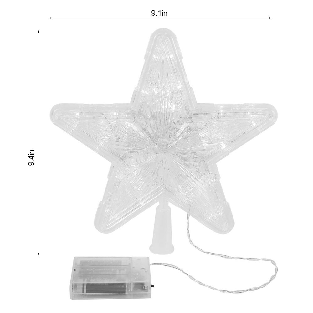Juletræ topper led stjerne lys batteridrevet jule ... – Grandado
