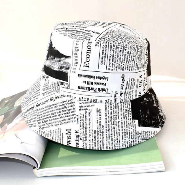 Newspaper Pattern Hat Outdoor Sun Hat Color Printi... – Grandado