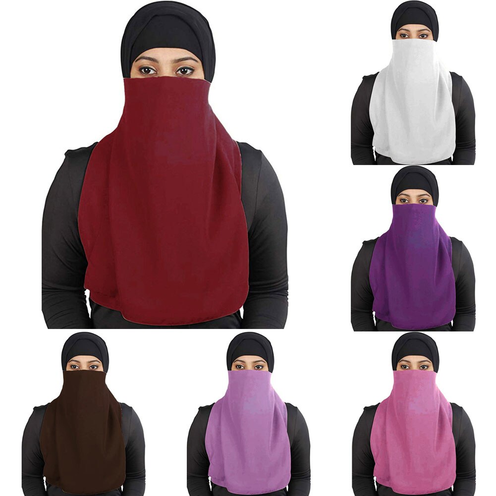 Solid Color Arab Muslim Women One Layer Niqab Veil... – Vicedeal
