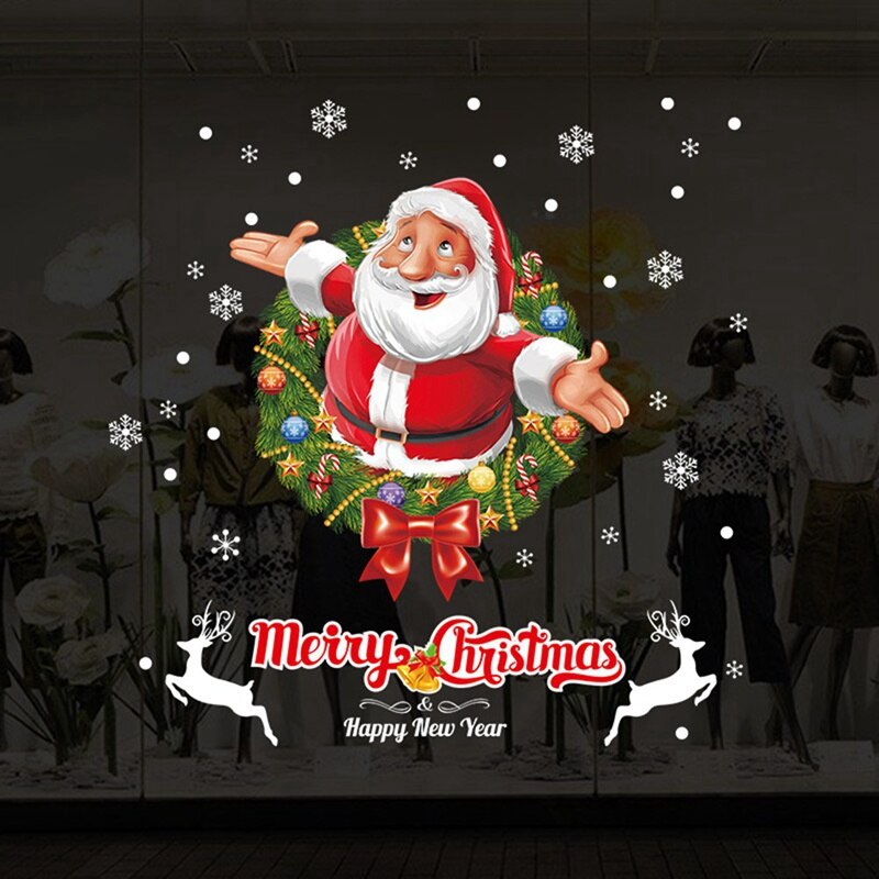Merry Christmas Santa Claus Room Wall Sticker Mura... – Grandado