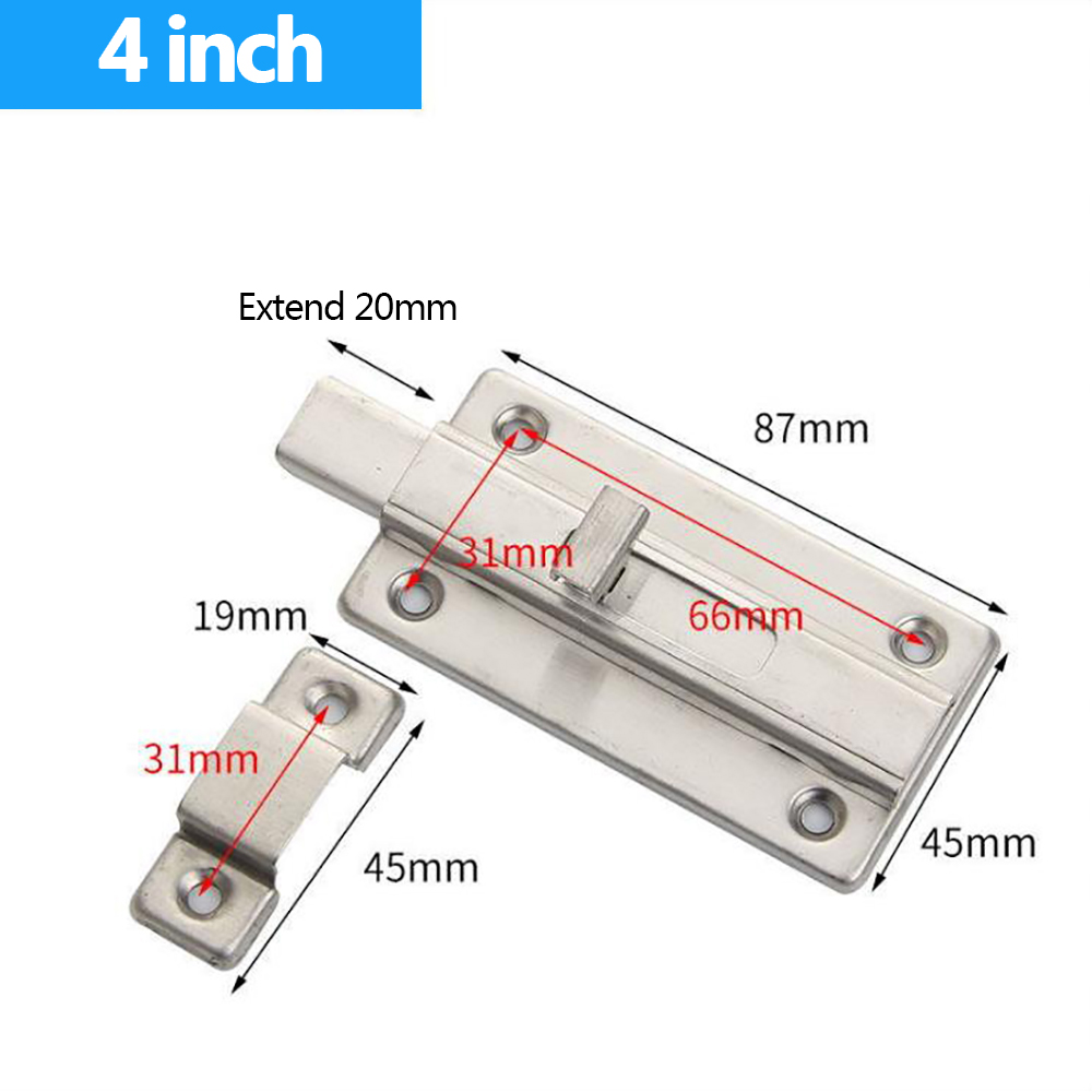 2/3/4inch Stainless Steel Door Latch Barrel Bolt L... – Grandado