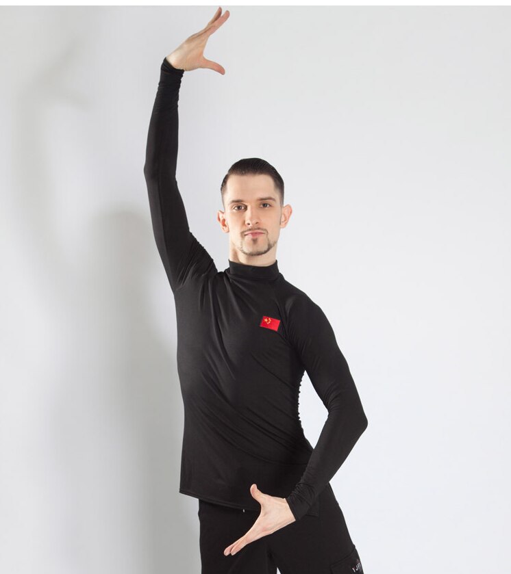 Male Latin Dance Dress Long Sleeve Latin Dance Top... – Grandado