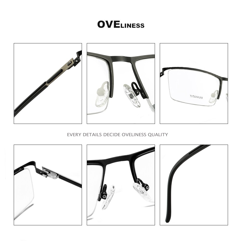 Titanium Legering Bril Frame Voor Mannen Half Vier... – LovingPrices