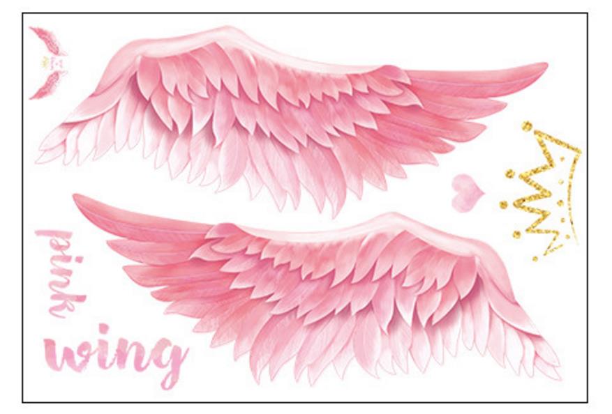 Large Pink wing Feather Wall Stickers Art Decal fo... – Grandado