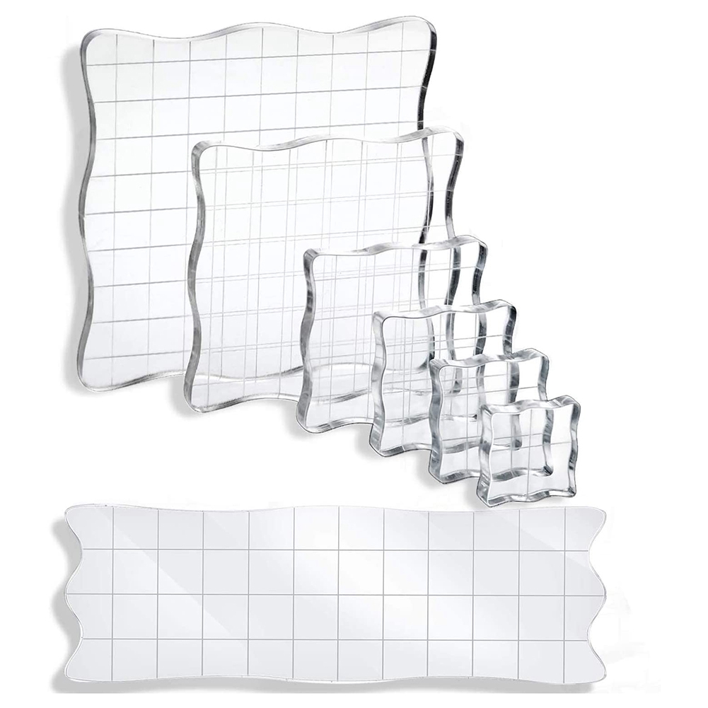 7 Pcs Acrylic Stamp Block Assorted Sizes Clear Acr... – Grandado
