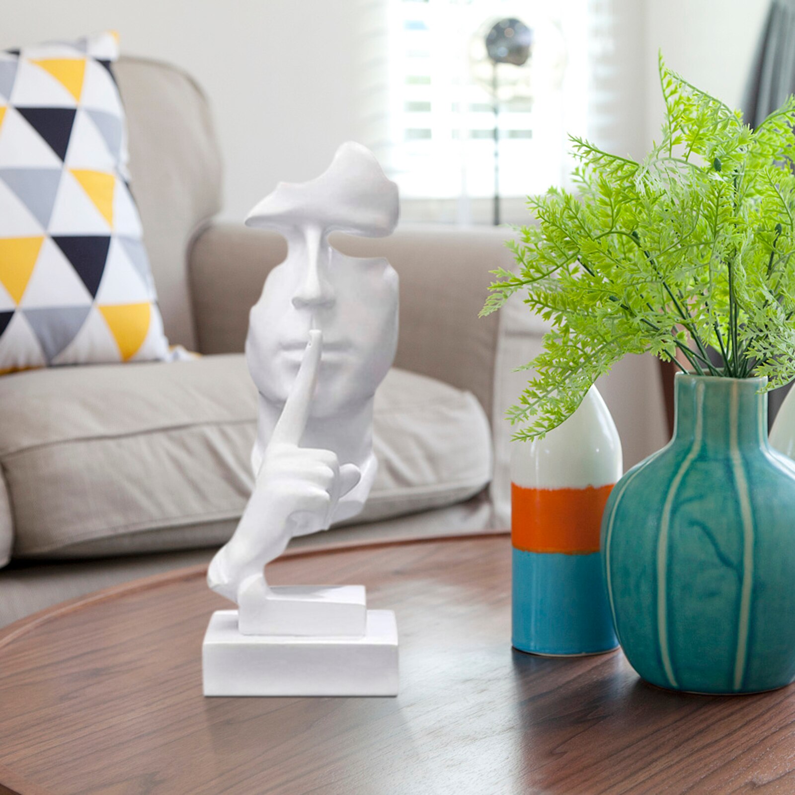 Thinker Statues Silence is Gold Figurines Resin Re... – Grandado