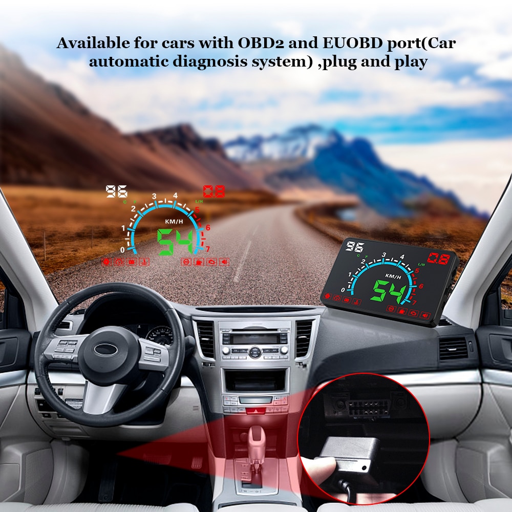 Car Head Up Display HUD E350 obd2 OBDII 5.8 Inch S... – Grandado