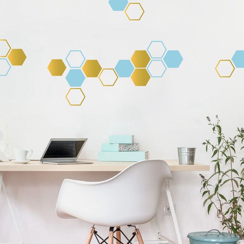 Gold Honeycomb Wall Decals Home Room Modern Decor ... – Grandado