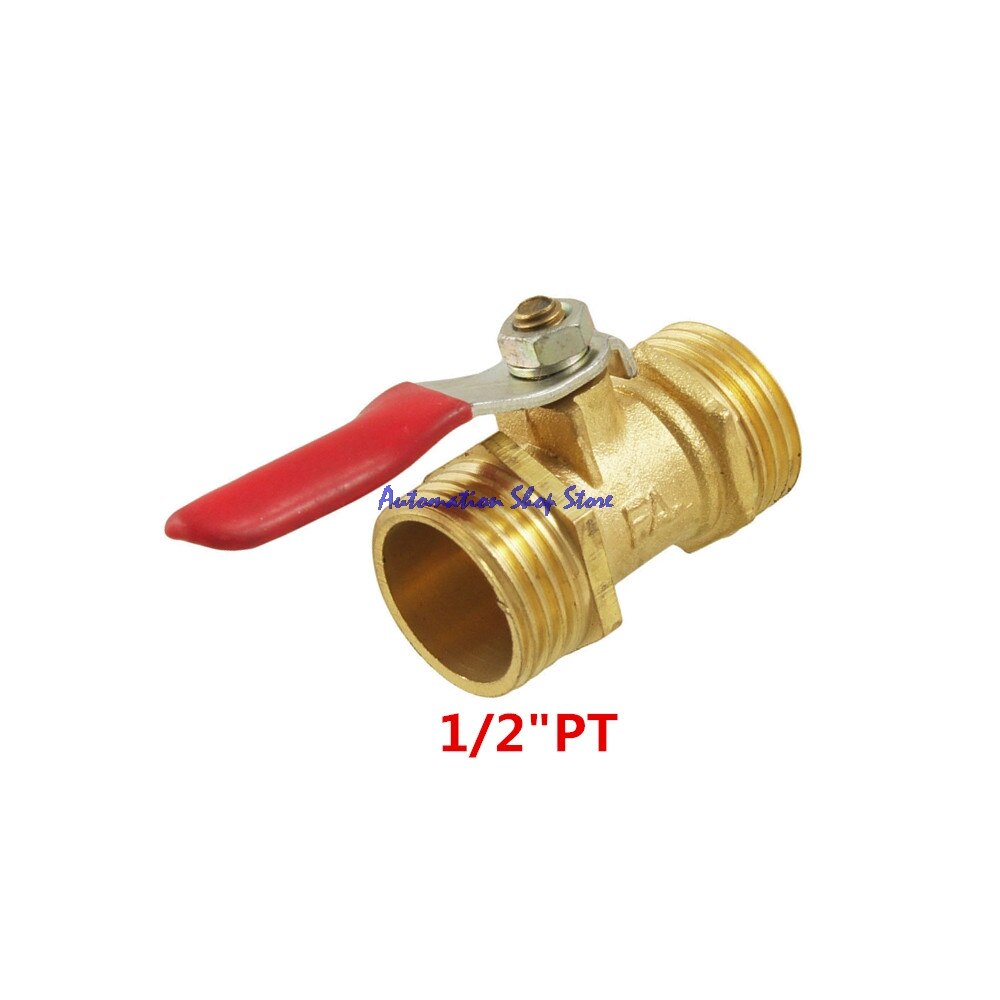 1/2"PT Male to 1/2"PT Male Thread Full Port Red Le... – Grandado