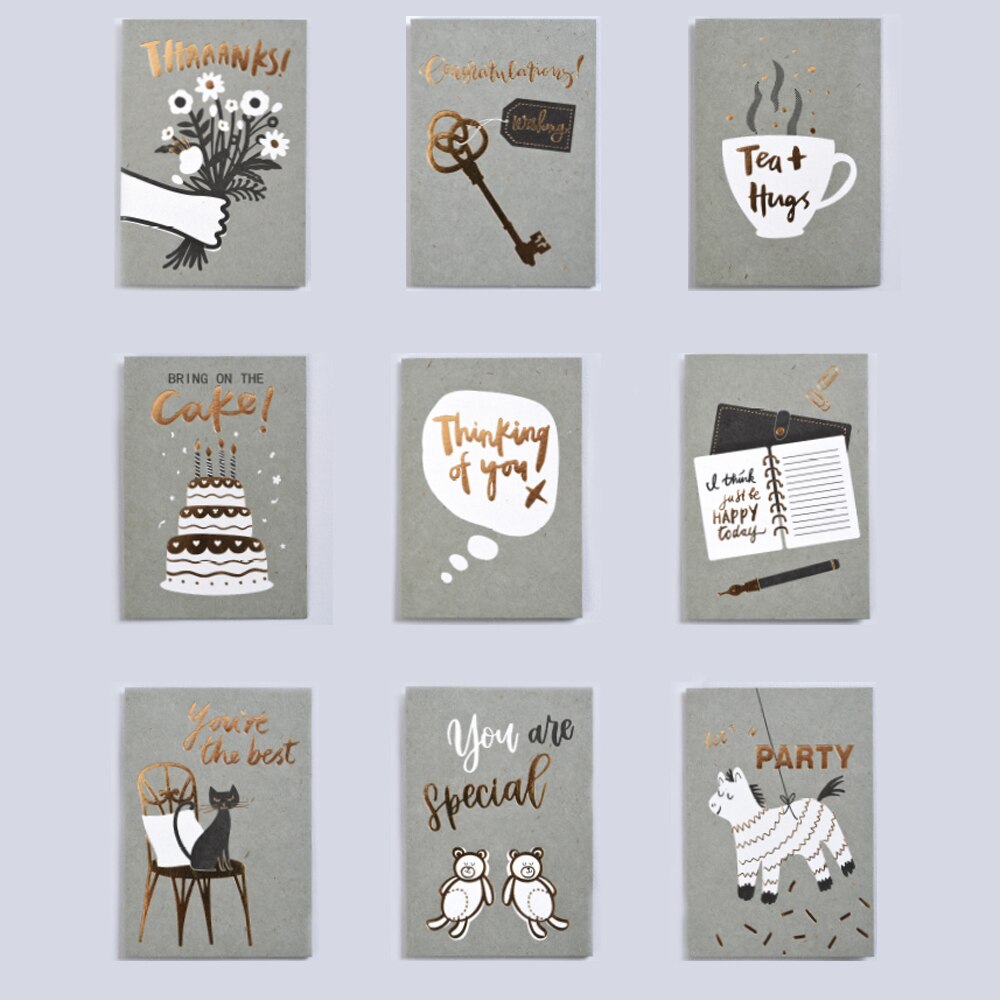 cute animal mini greeting cards for birthday party... – Vicedeal