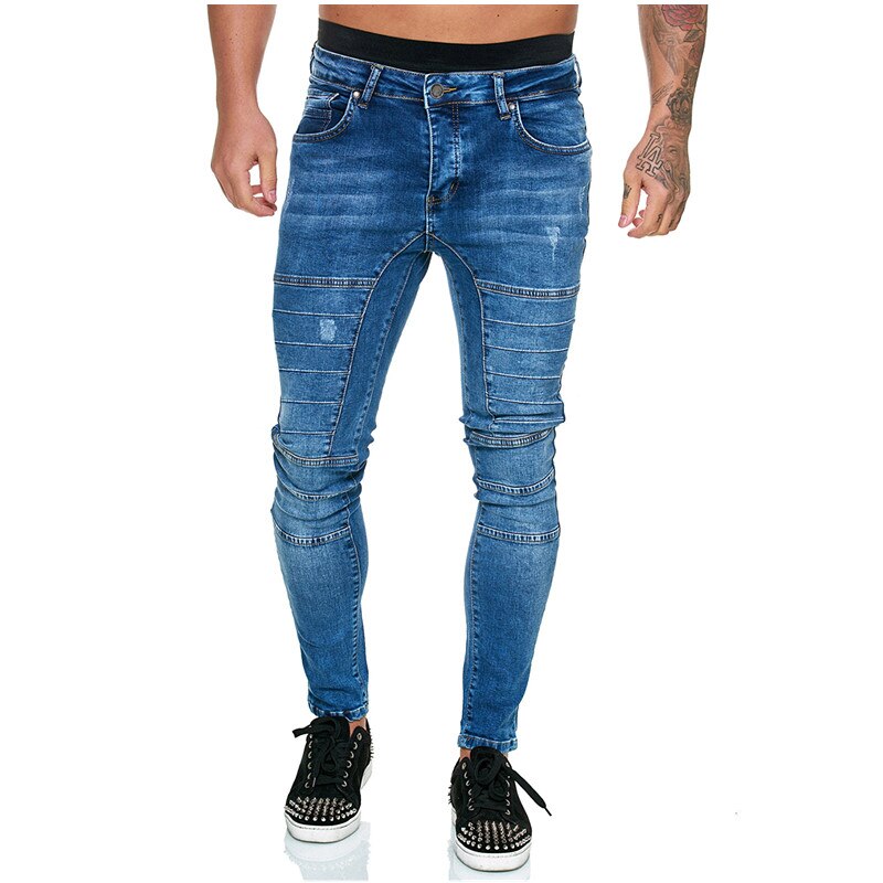 Men's Biker Jeans European and American Men's Skin... – Grandado