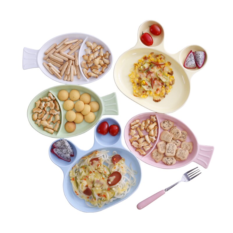Ceramic children plate baby tableware cute cartoon... – Vicedeal