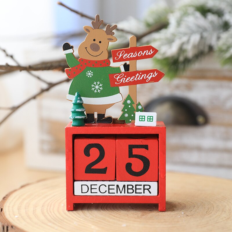 Christmas Wooden Countdown Calendar Santa Claus Sn... – Grandado