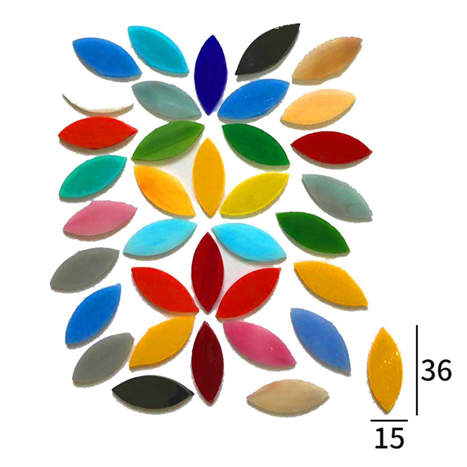 100 Pieces Mixed Colors Petal Mosaic Tiles Art Cra... – Grandado