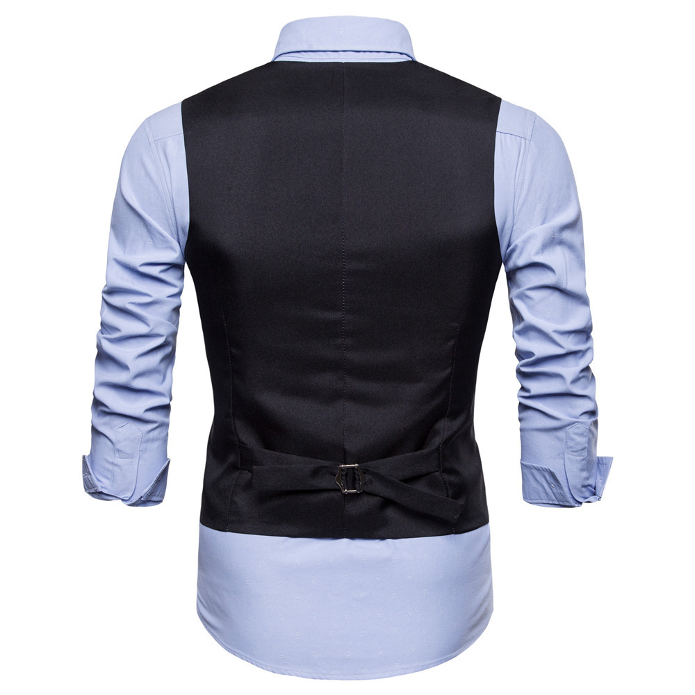 SWAGWHAT Mens Plaid Patchwork Blazer vests Single ... – Grandado