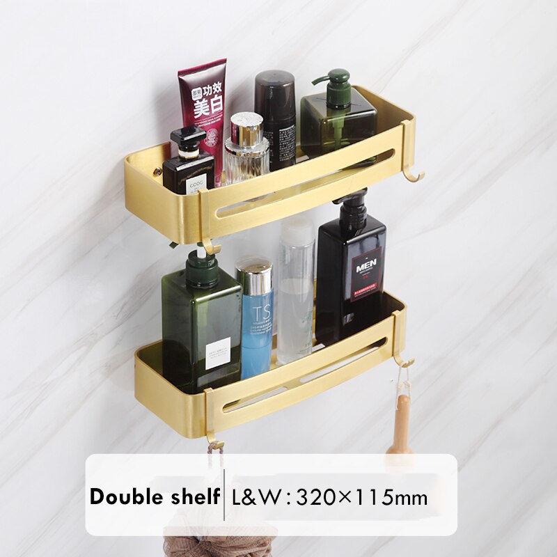 Luxury Golden Bathroom Shelves Organizer Shower Sh... – Vicedeal