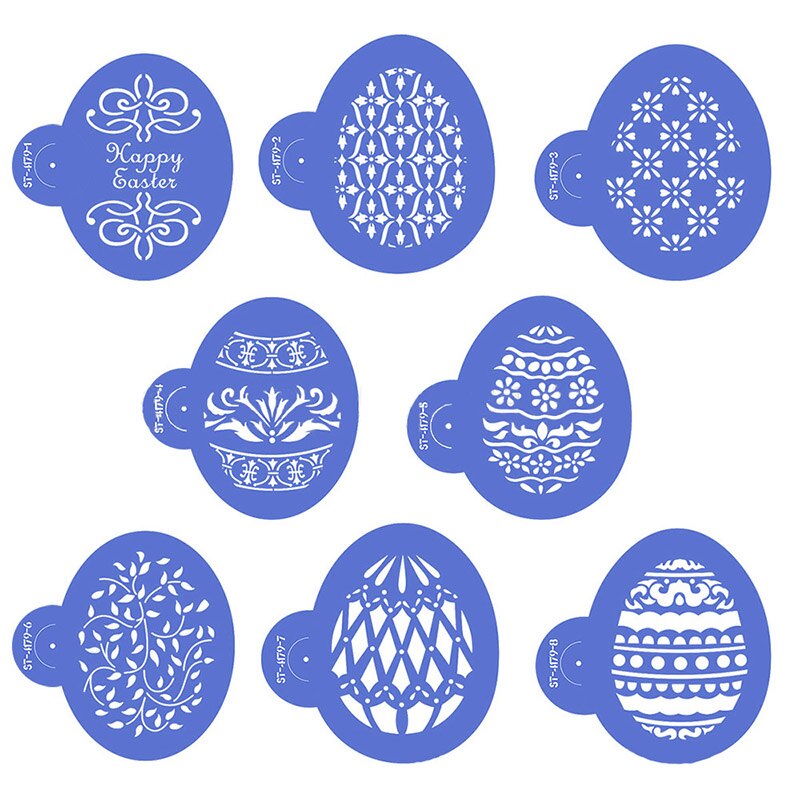 8Pcs/Set Easter Egg Shape Cookie Stencils Cake Fon... – Grandado