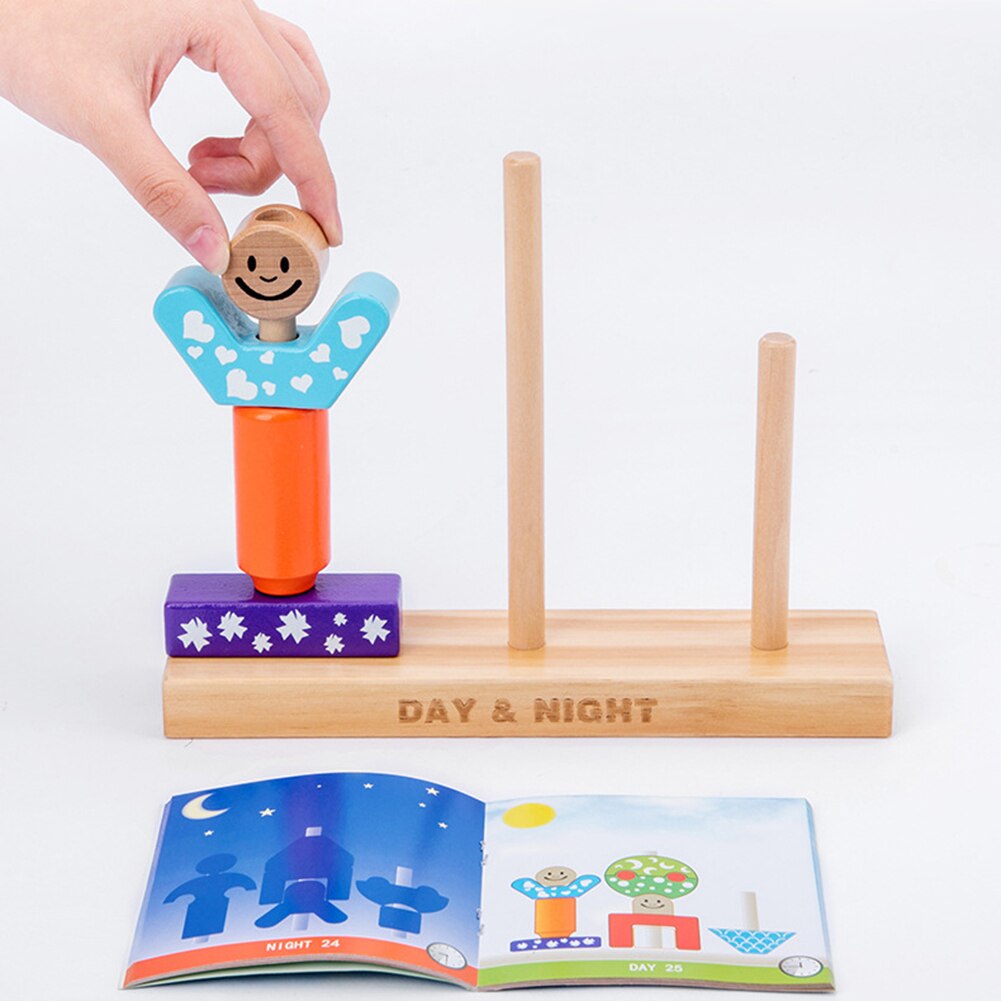 Baby Educational Wooden Toy Sun & Moon Day & Night... – Grandado
