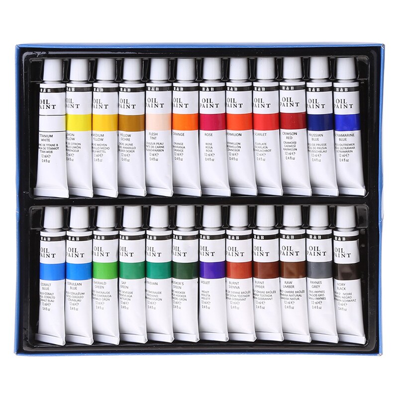 12ml 24 Colors Oil Painting Paint Drawing Pigment ... – Grandado