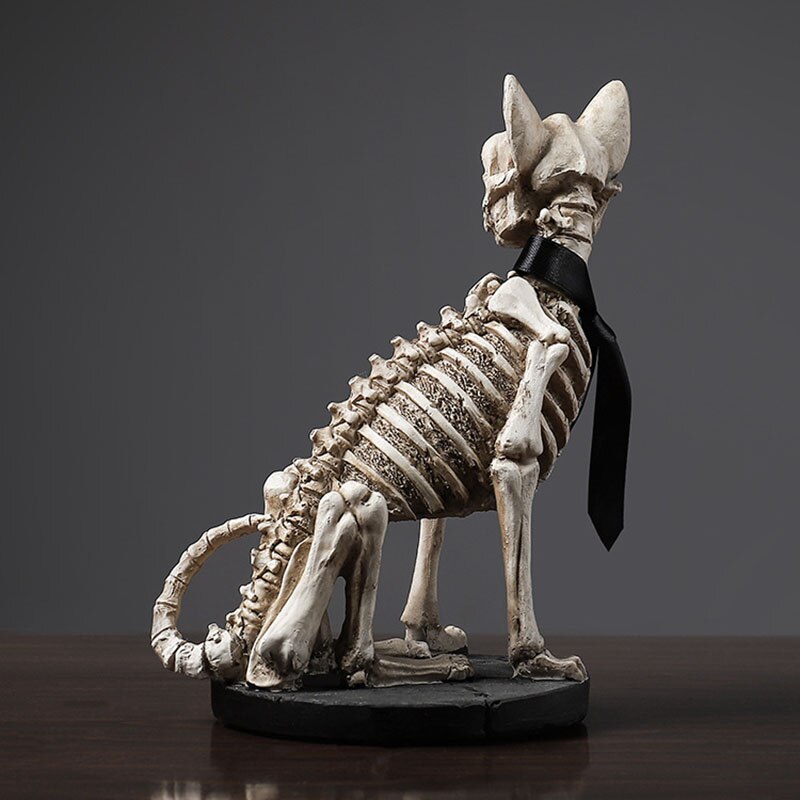 Resin Skull Dog Statue Skeleton Props Sculpture Ho... – Grandado
