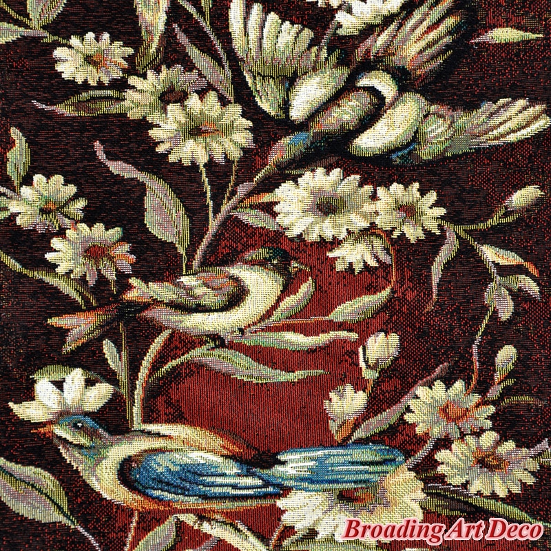 Pair of Flower & Birds Jacquard Weave Tapestry Wal... – Grandado