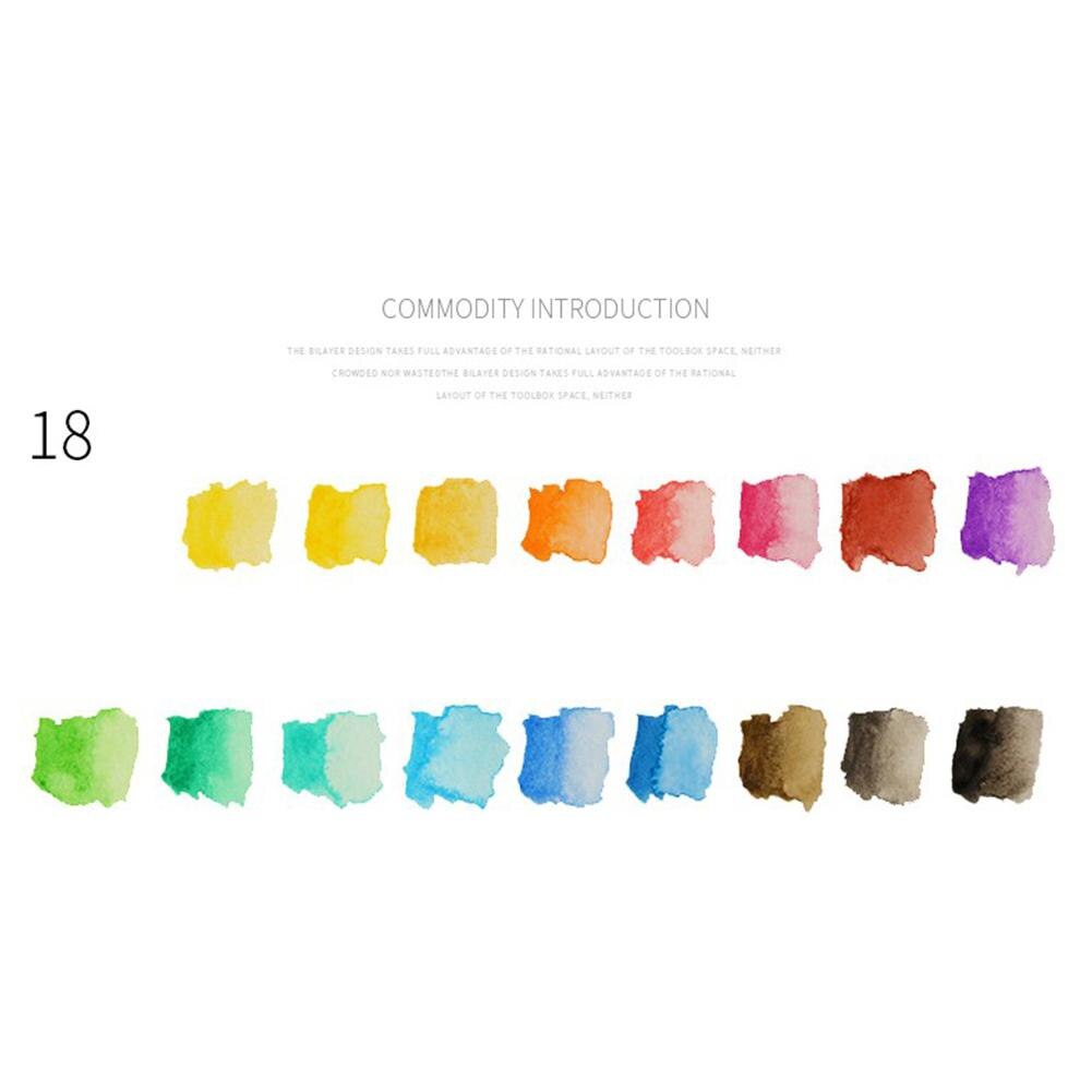 Solid Watercolor Painting Set Box With Water brush... – Grandado