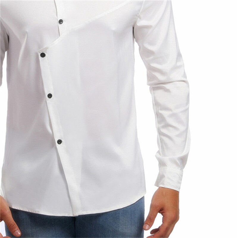 Turn Down Kraag Shirt Mannen Slim Fit Korea Street... – Vicedeal