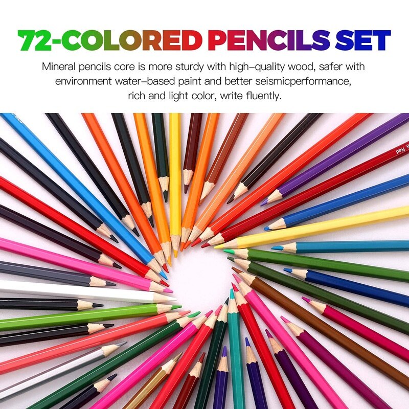 -72 Colored Pencils for Adult Coloring Books Color... – Grandado