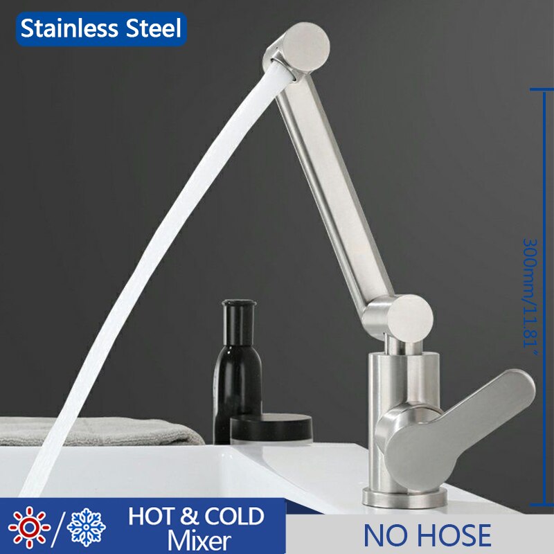 360 Degree Rotating Brushed Deck Mounted Cold Wate... – Grandado