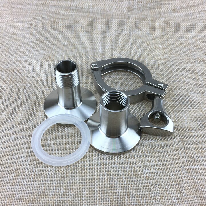 1.5" Tri Clamp with 1/2"FPT and 1/2"MPT + PTFE Gas... – Grandado