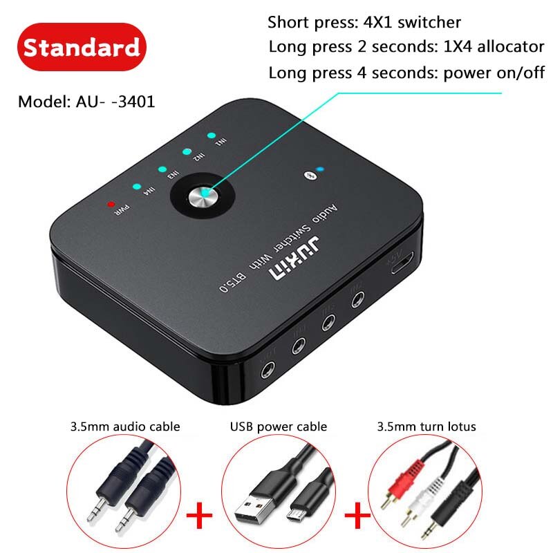 Bluetooth 5.0 Audio Receiver Switcher U Disk RCA 3... – Grandado