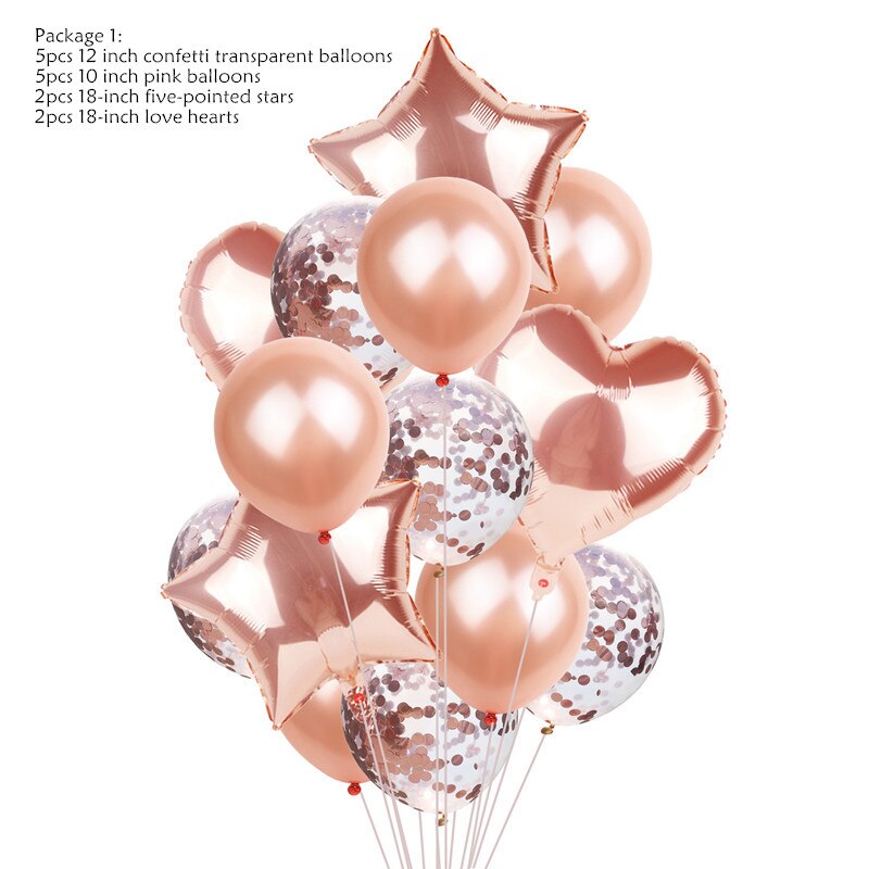 Rose Gold Balloons Wedding Decor Event Party Heart... – Grandado