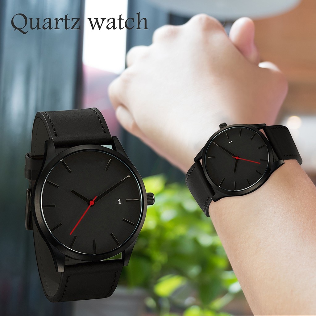 Men's Quartz Watch Wristwatches Couple Leather Ban... – Grandado