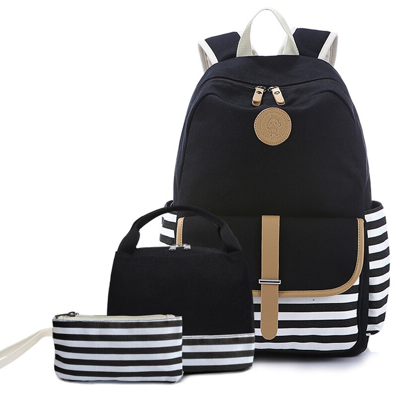 DIOMO Neue Schule Tasche Set Streifen Leinwand Ruc... – Vicedeal