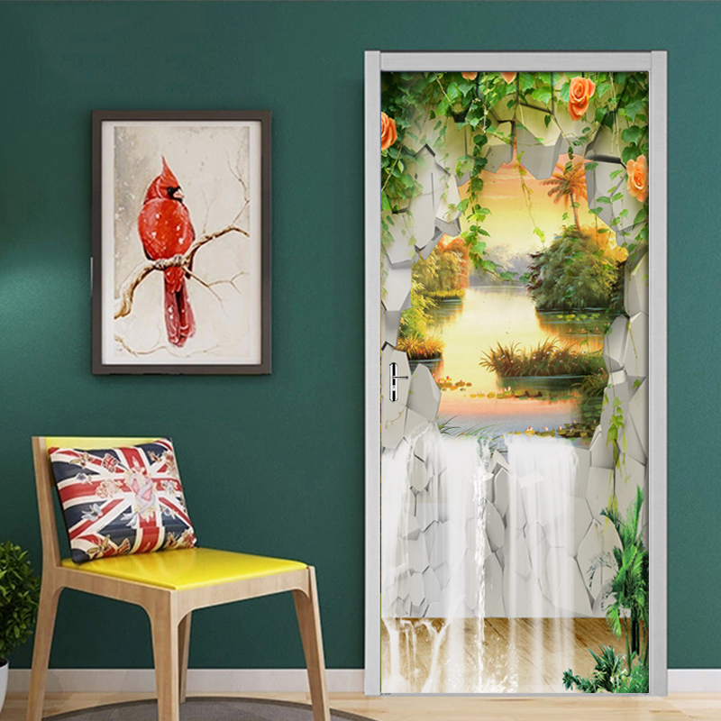 PVC Self-Adhesive Waterproof Door Wall Sticker 3D ... – Grandado