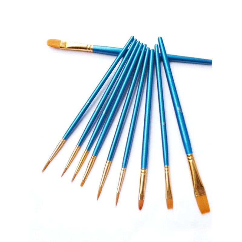 10 Stks/set Blauw Serie Olieverf Penselen Met Haak... – Grandado