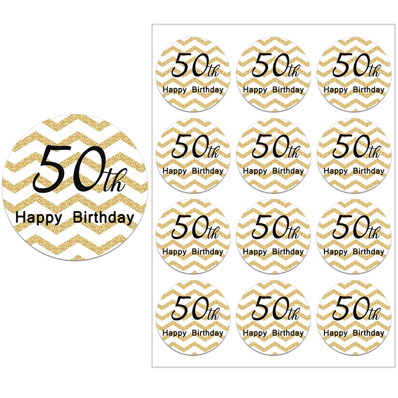 50th Happy Birthday Stickers Party Decorations 50d... – Vicedeal