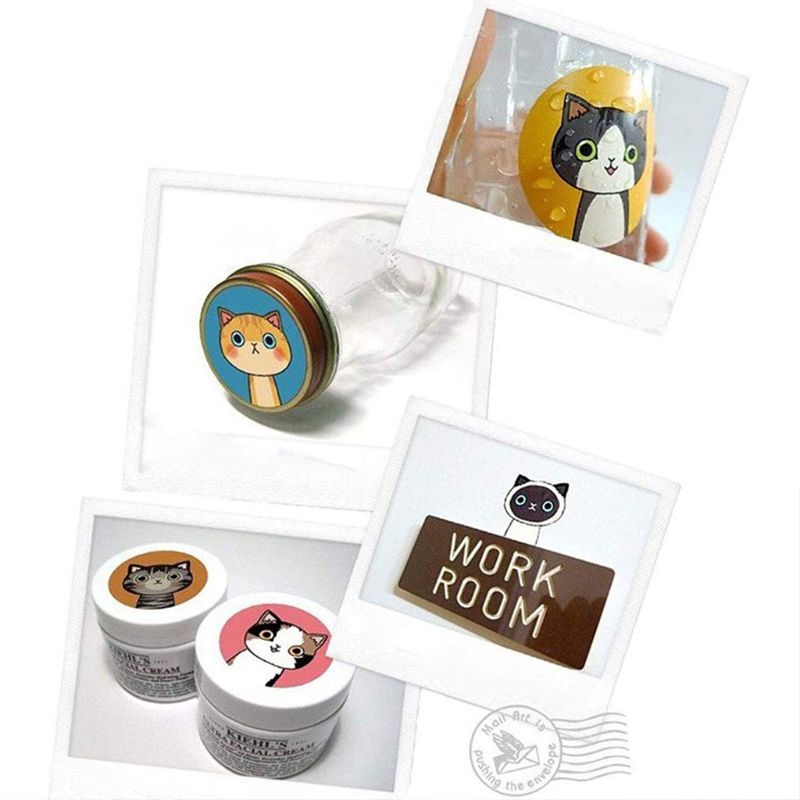 500pcs/roll Cute Cat Kitten Stickers 1inch Seal La... – Grandado