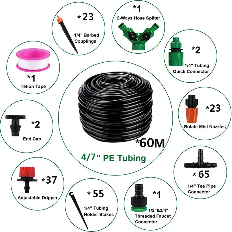 5m-60m automatiske mikro drypvandingssystem haven ... – Grandado