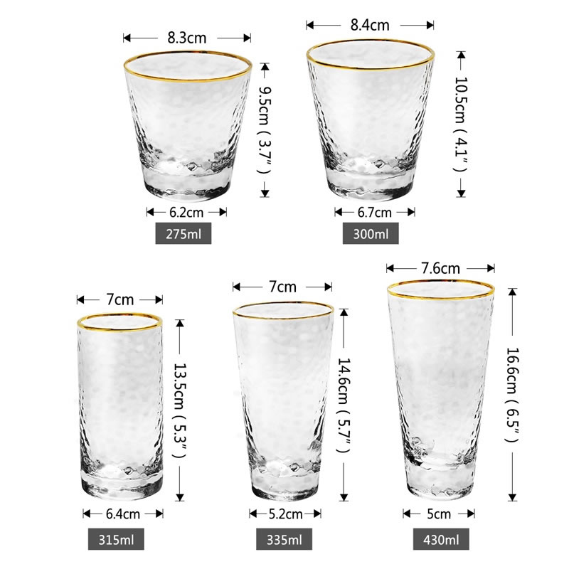 Gold Inlay Rand Glas Cup Koffie Melk Thee Cup Whis... – Grandado