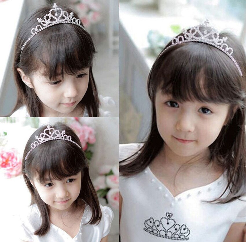 Rhinestone Tiara Hair Band Kid Girl Bridal Princes... – Grandado Rhinestone Tiara Hair Band Kid Girl Bridal Princes... – Grandado