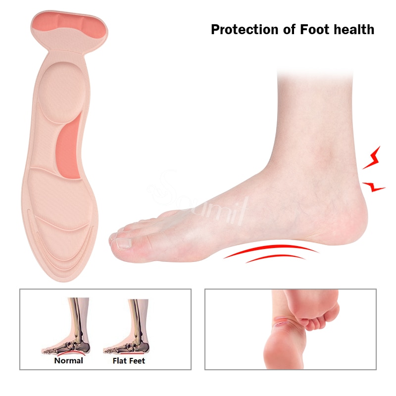 Soumit 5D Soft Sponge Insoles Pad Heel Back Protec... – Grandado