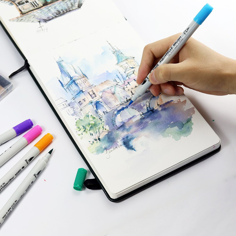 STA 80 Colores Dual Tips Watercolor Brush Pen Mark... – Grandado