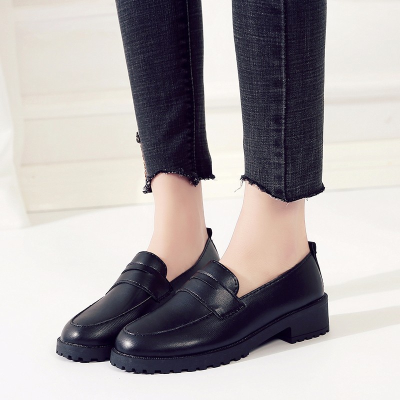 Slip On Platform Shoes Woman Oxfords Brogue Casual... – Grandado