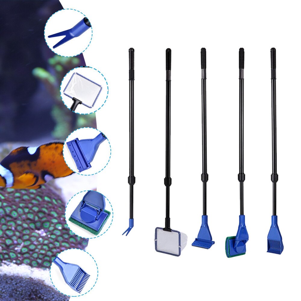 5 in 1 Aquarium Cleaning Tools Net Fish Gravel Rak... – Grandado