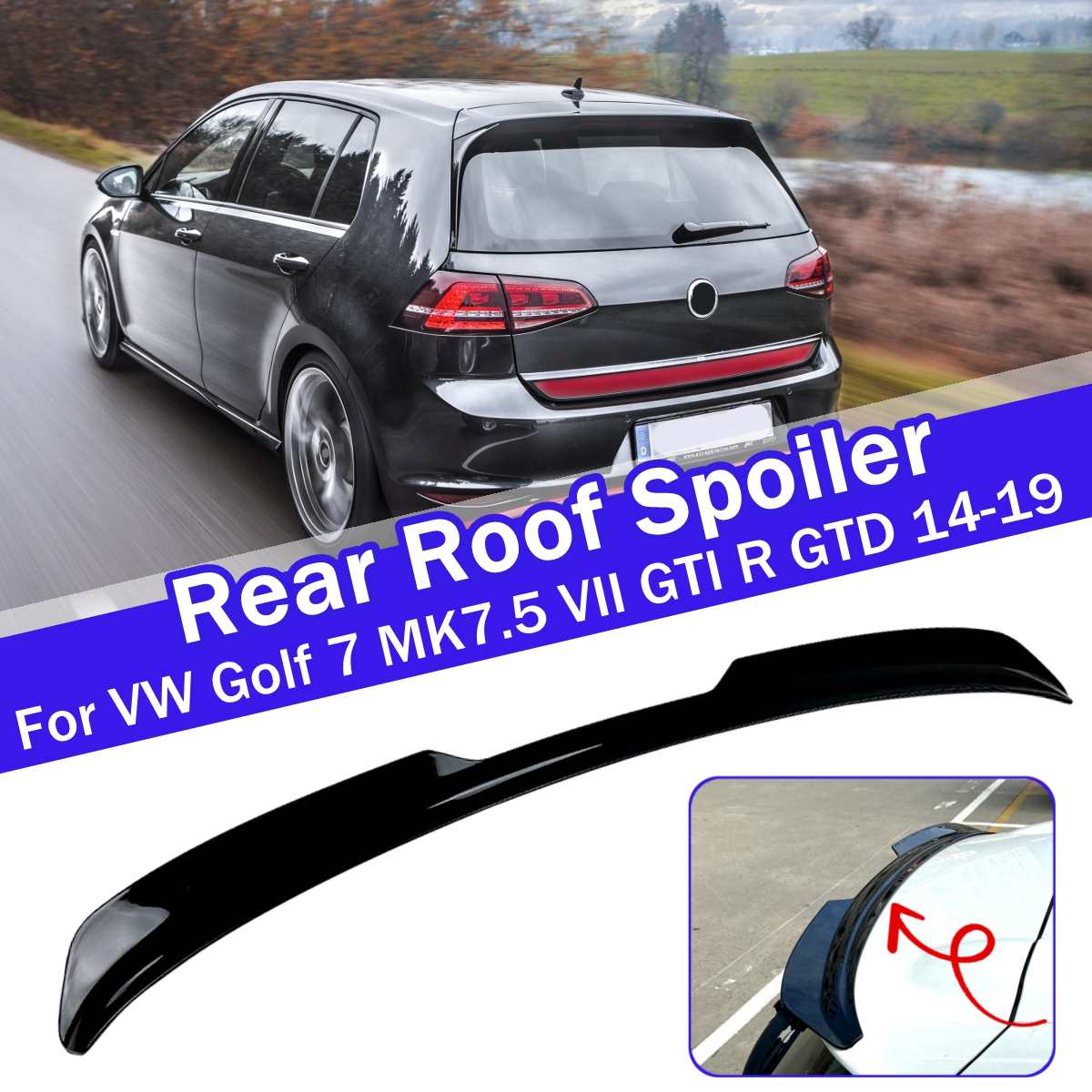 Glossy Painted Dakspoiler Wing Voor Vw Golf 7 MK7.... – Vicedeal
