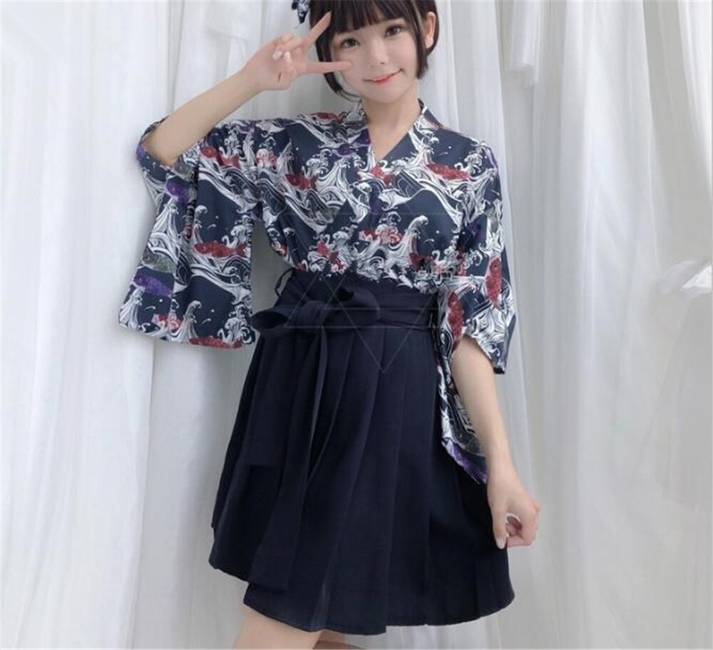 Girls Japanese Style Retro Kimono Floral Long Slee... – Grandado
